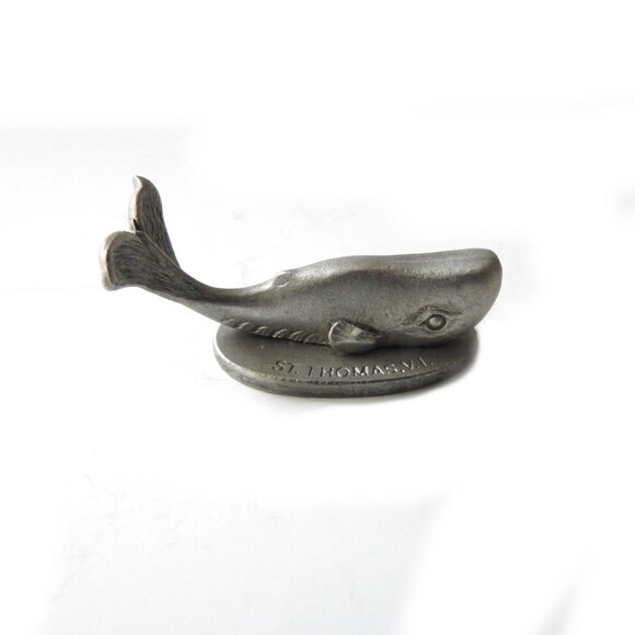 Vintage | Accents | Mid Century Miniature Pewter Whale Figurinest ...
